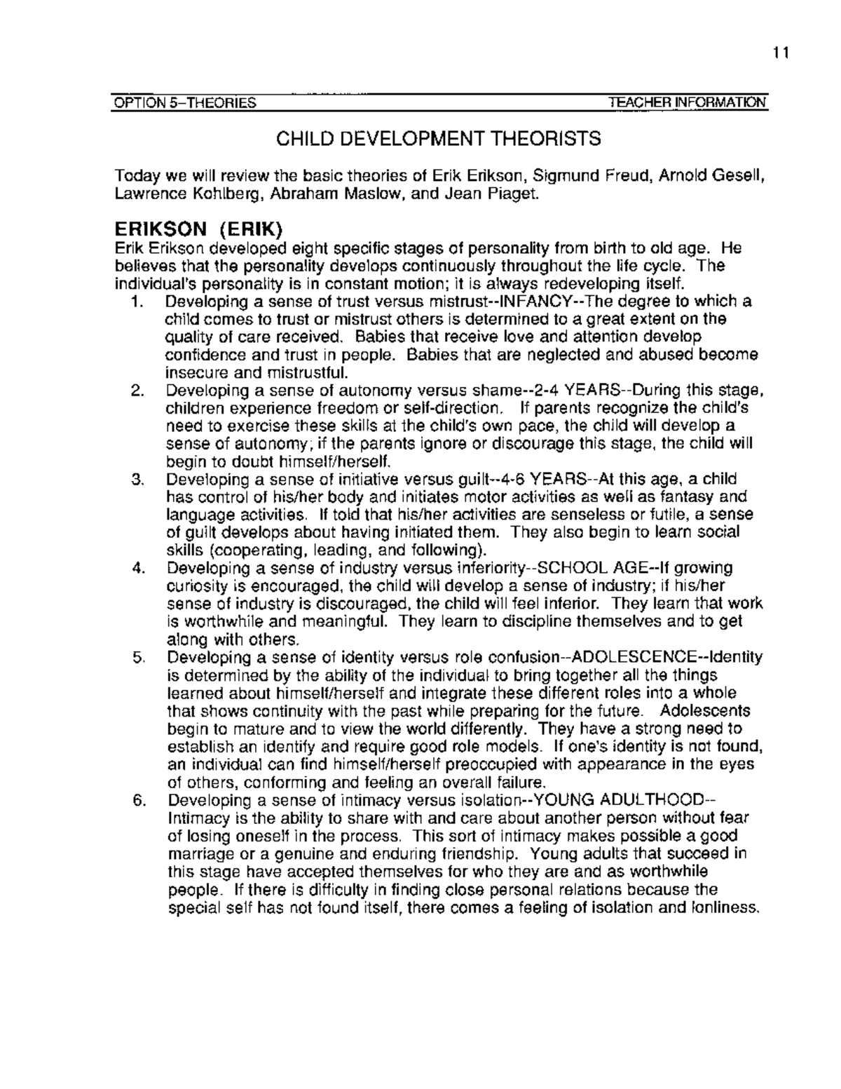 List of Child Development theories and theorist BPSY 65 DEVELOPMENTAL ...