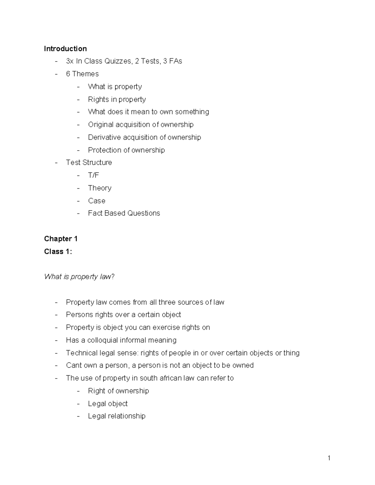 Topic 1 - Introduction - 3x In Class Quizzes, 2 Tests, 3 FAs - 6 Themes ...