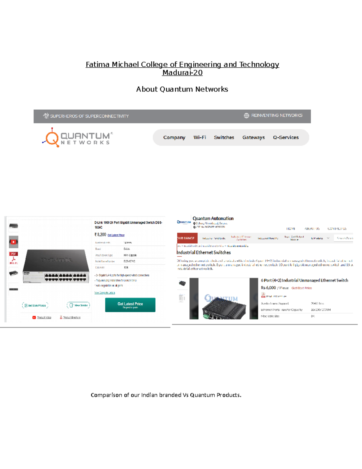 About Quantum Networks - Fatima Michael College of Engineering and ...