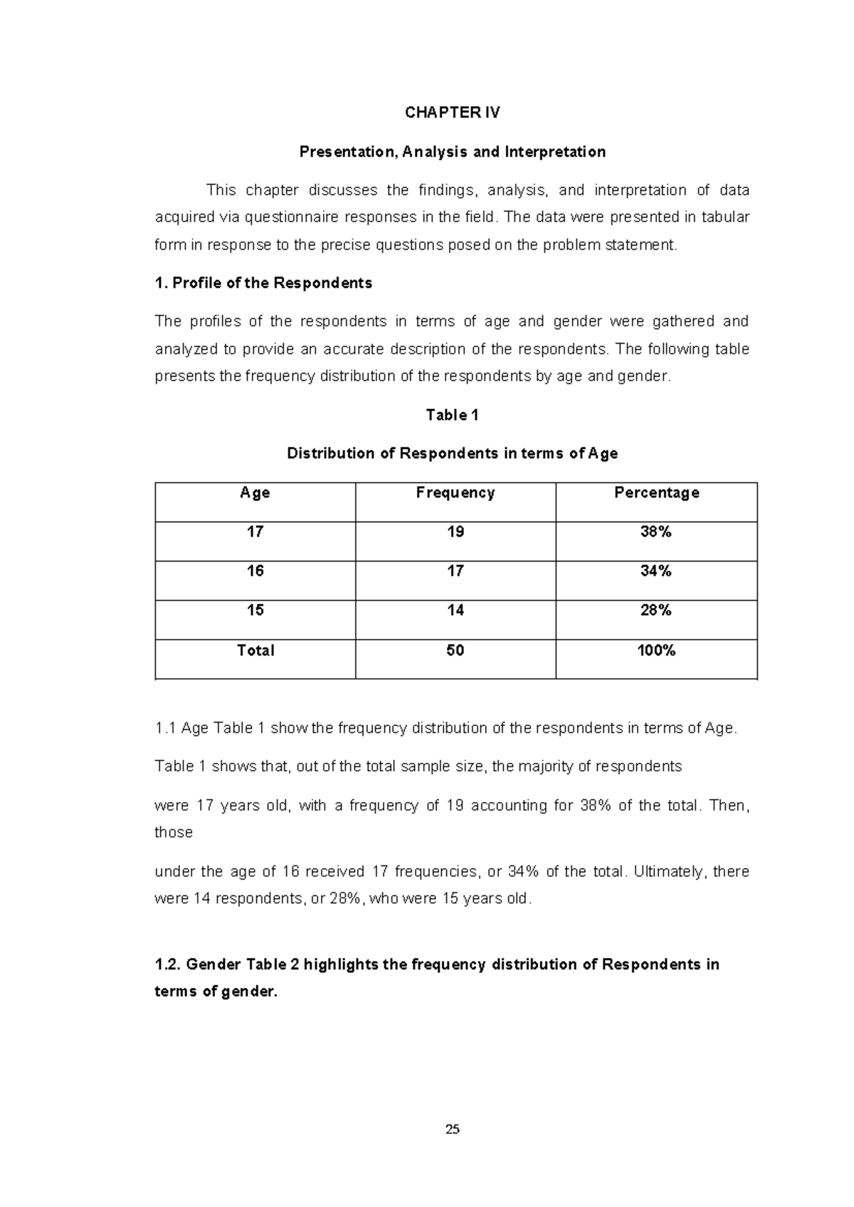 Chapter 4 - CHAPTER IV Presentation, Analysis and Interpretation This ...