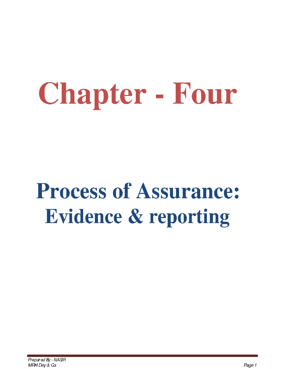 Chapter 4 - assurance book pdf - Chapter - Four Process of Assurance ...