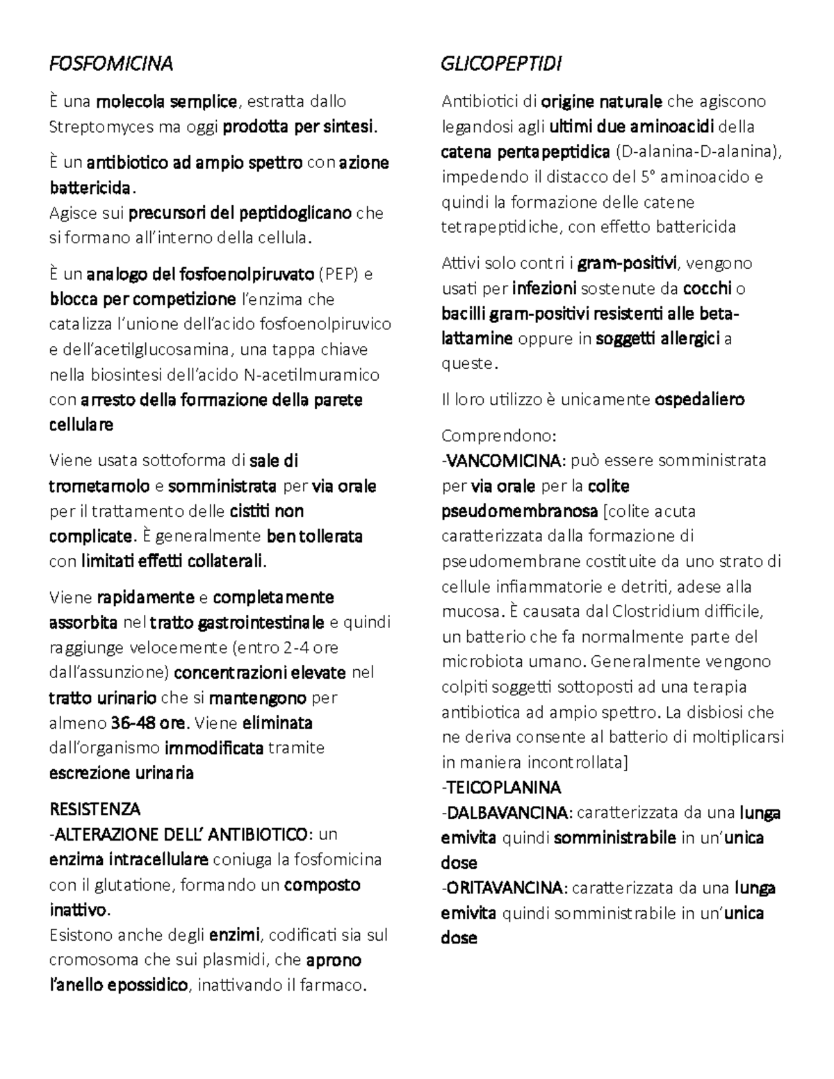 Fosfomicina E Glicopeptidi - FOSFOMICINA È una molecola semplice ...