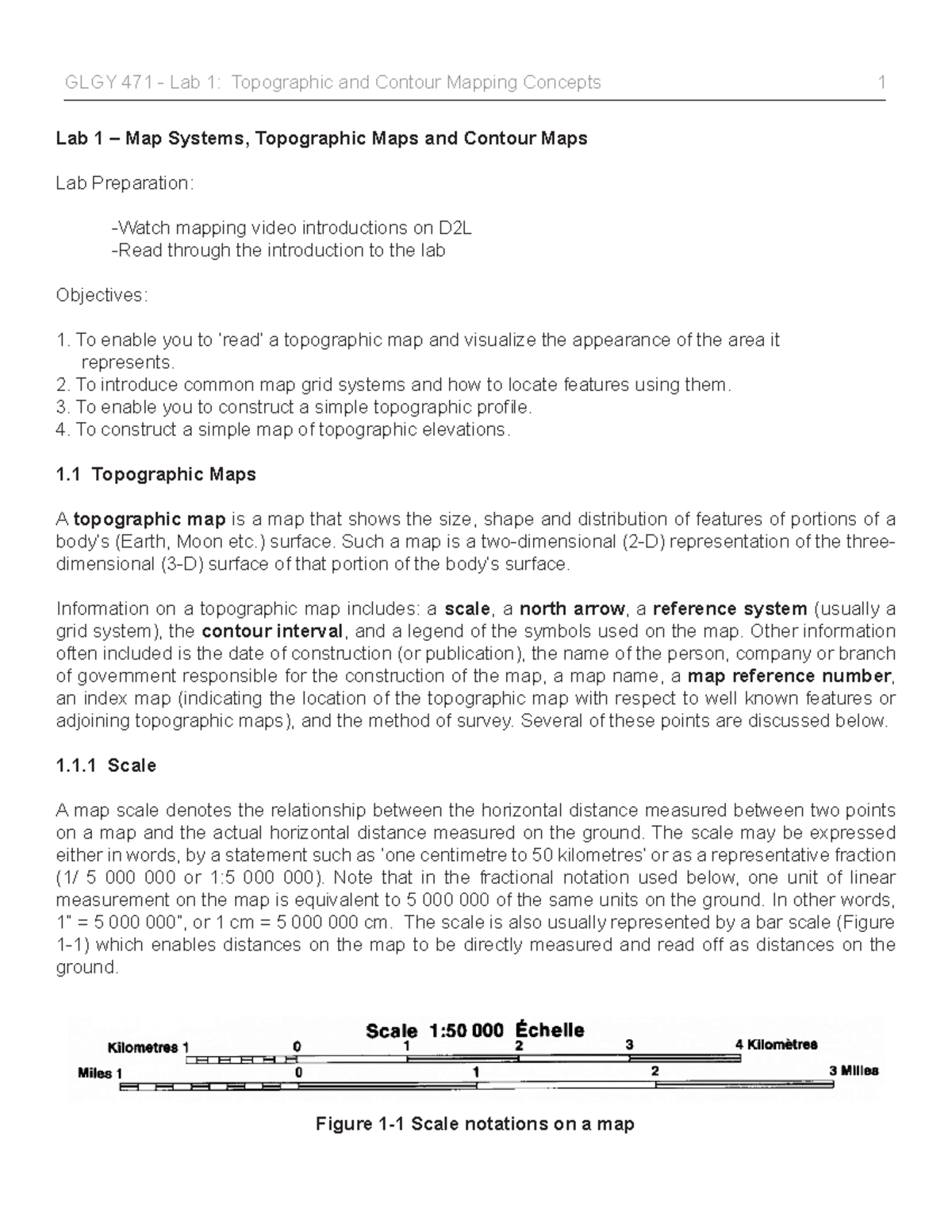 Lab 1 Introduction 2014 - Lab 1 – Map Systems, Topographic Maps and ...