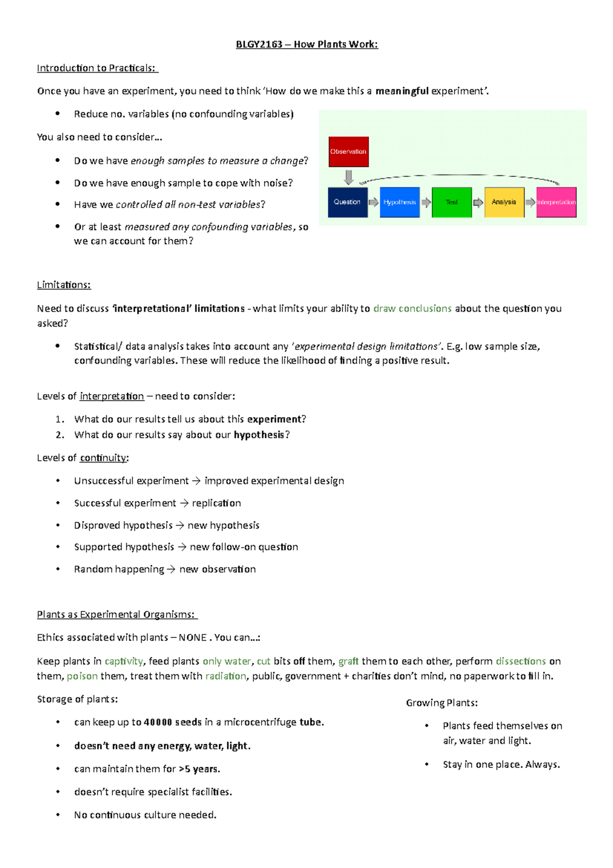 1. Introduction to Practicals - BLGY2163 – How Plants Work ...
