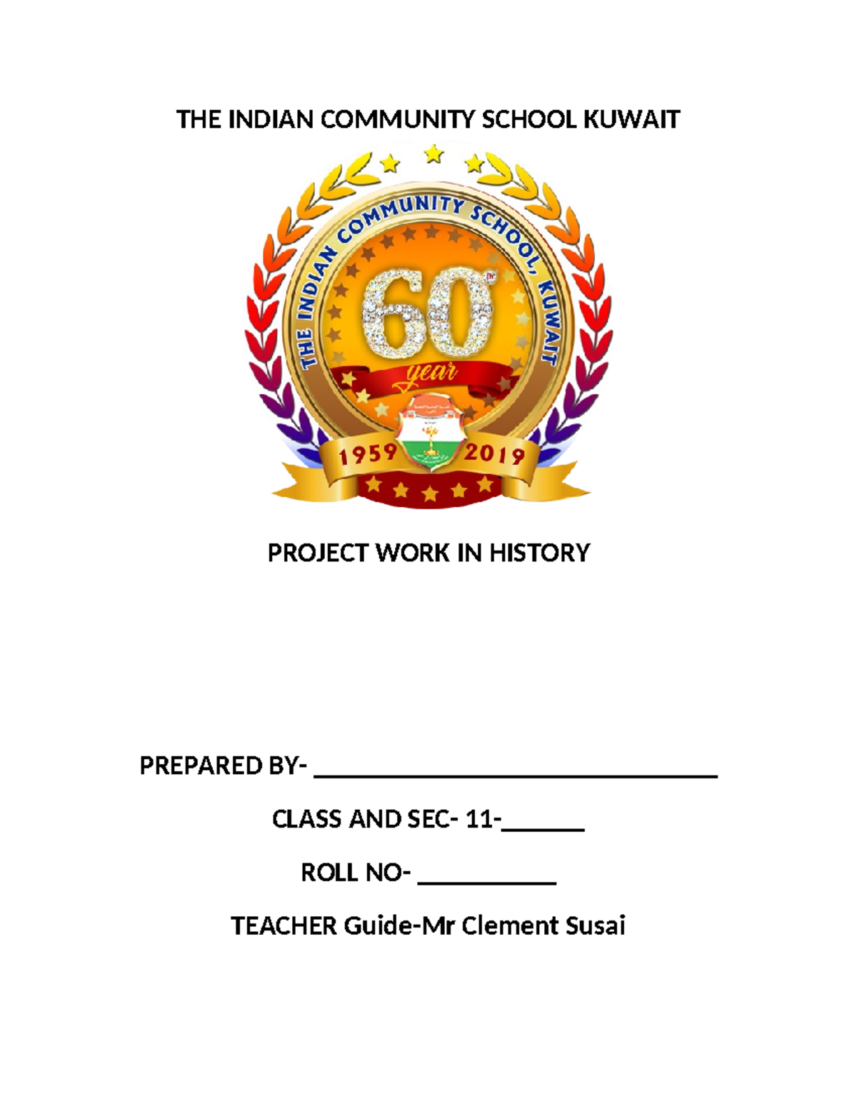 History First 4 Pages - Notes - THE INDIAN COMMUNITY SCHOOL KUWAIT ...