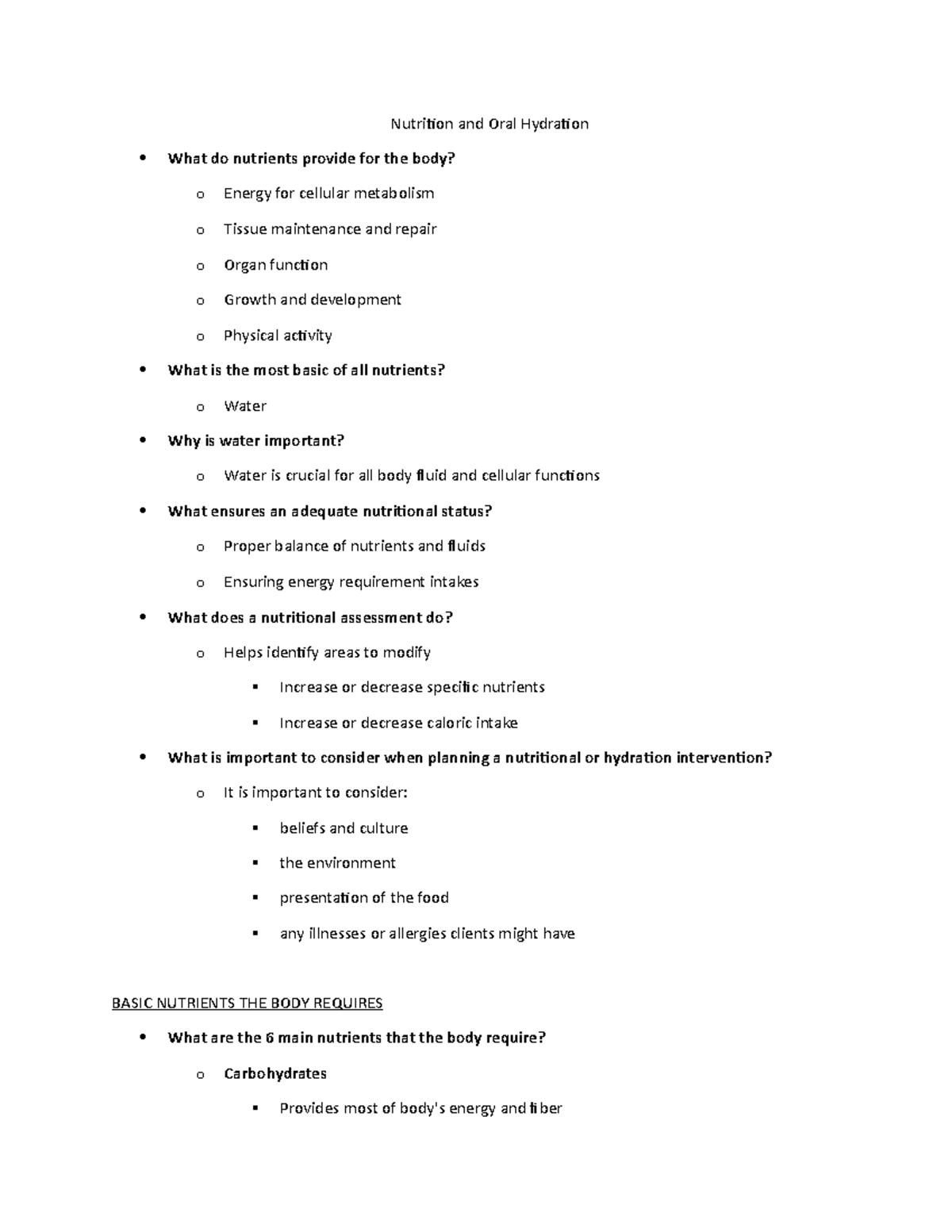 Nutrition and Oral Hydration - Nutriion and Oral Hydraion What do ...