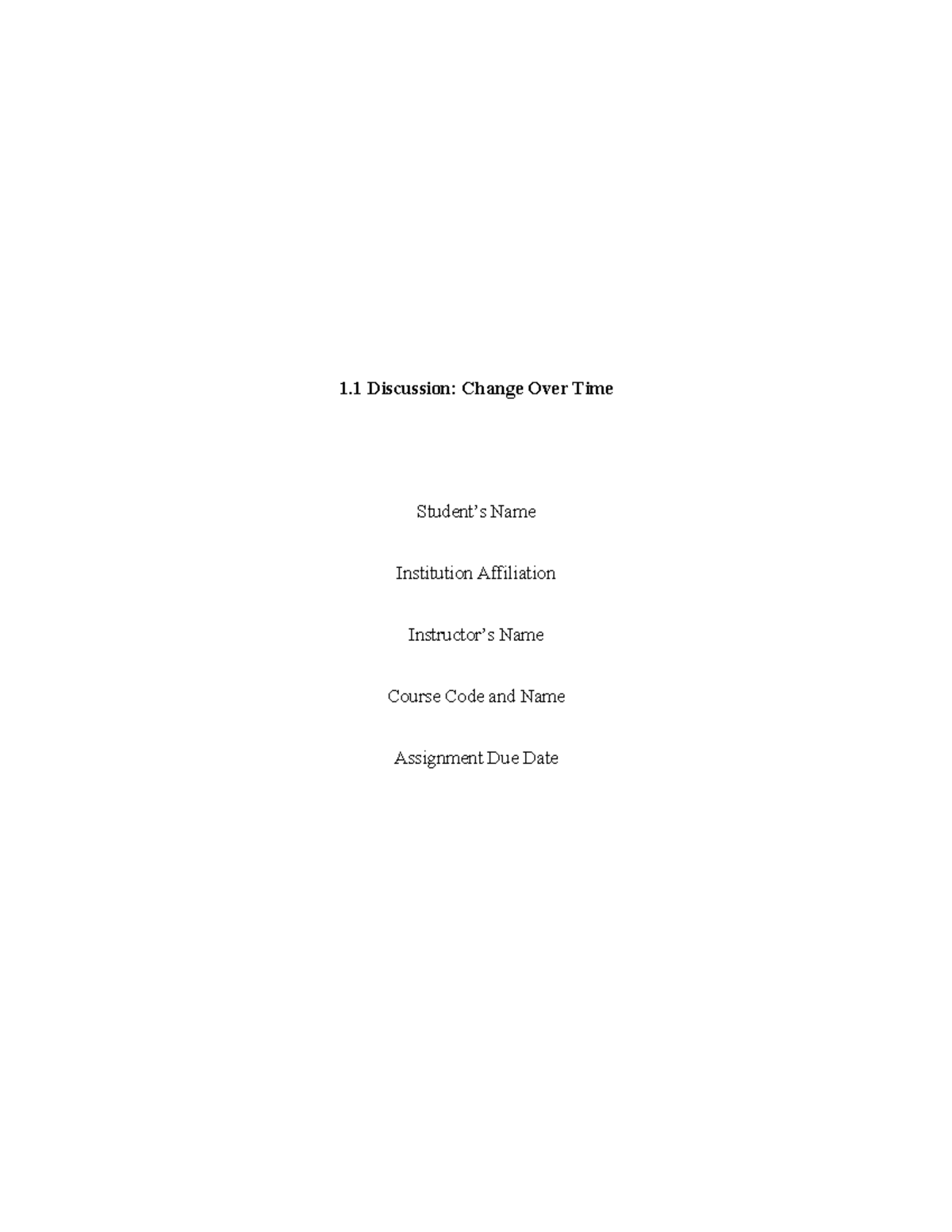 1-1 Discussion Change Over Time - 1 Discussion: Change Over Time ...