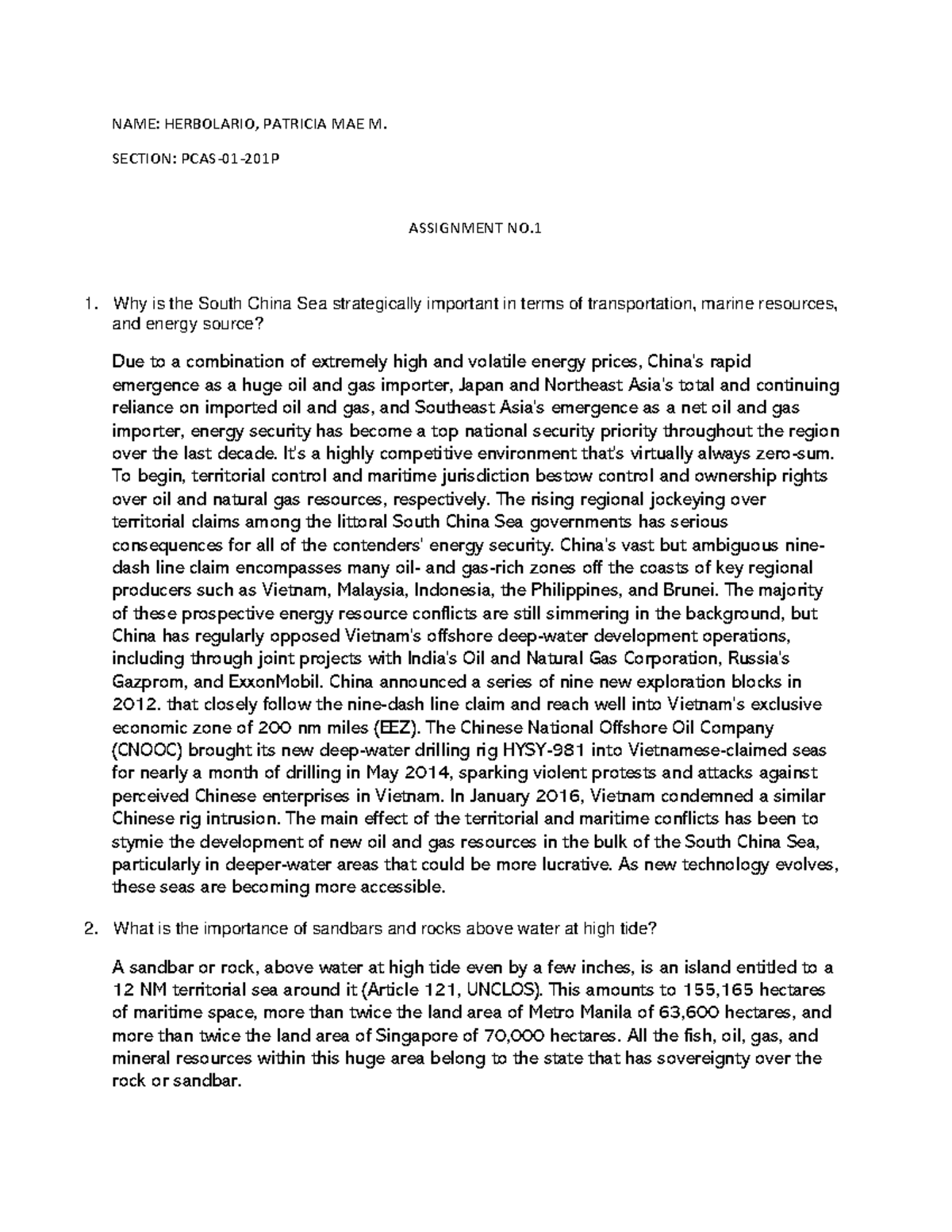 Assignmentno - is the study of politics and power from domestic ...