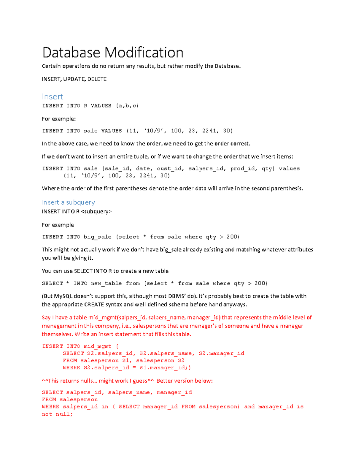 19 Db Modification Lecturenotes Database Modification Certain