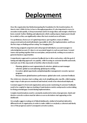 Implementation of a Global Account Management Organization ...