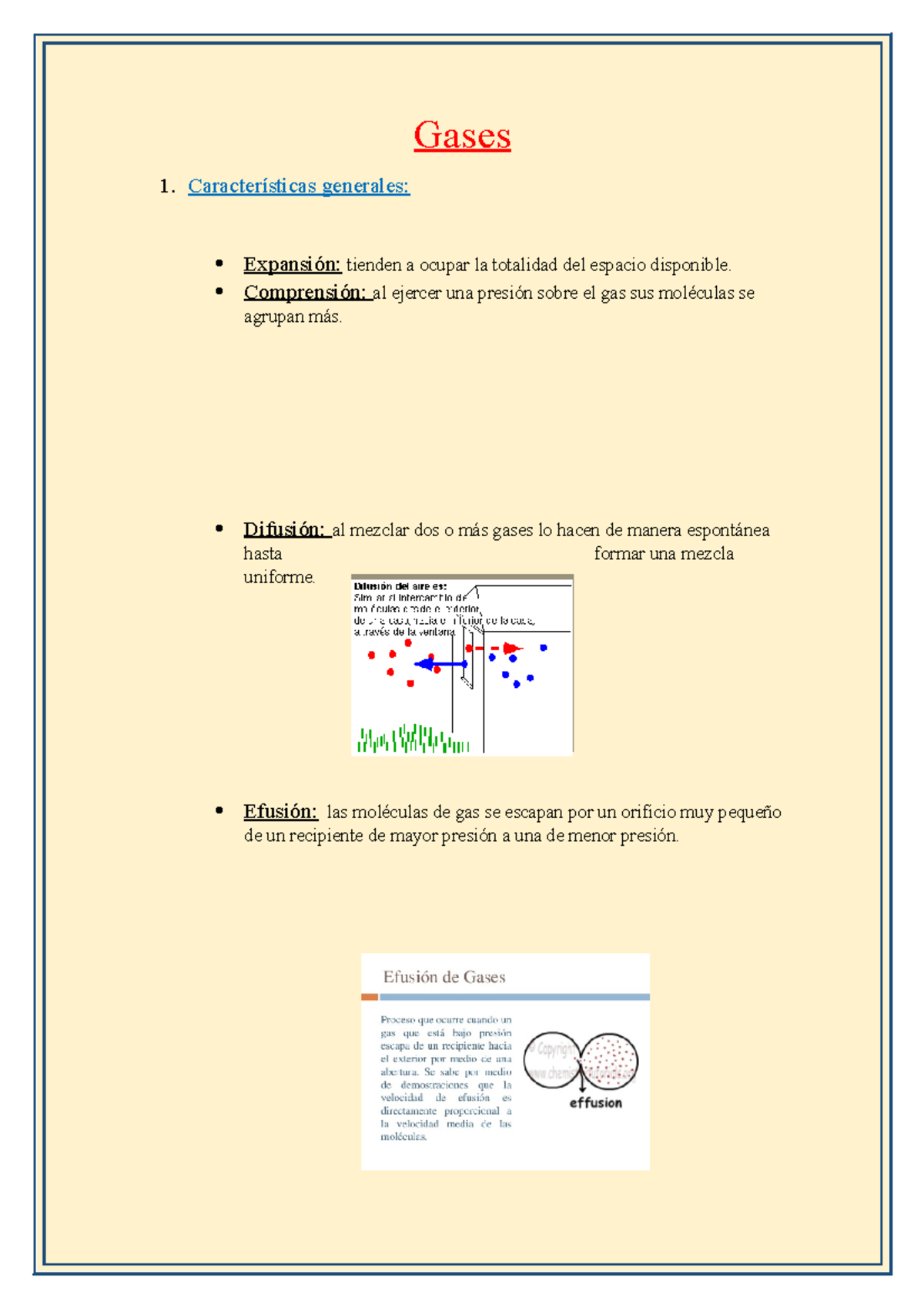 Gases - Gases 1. Características generales: Expansión: tienden a ocupar ...