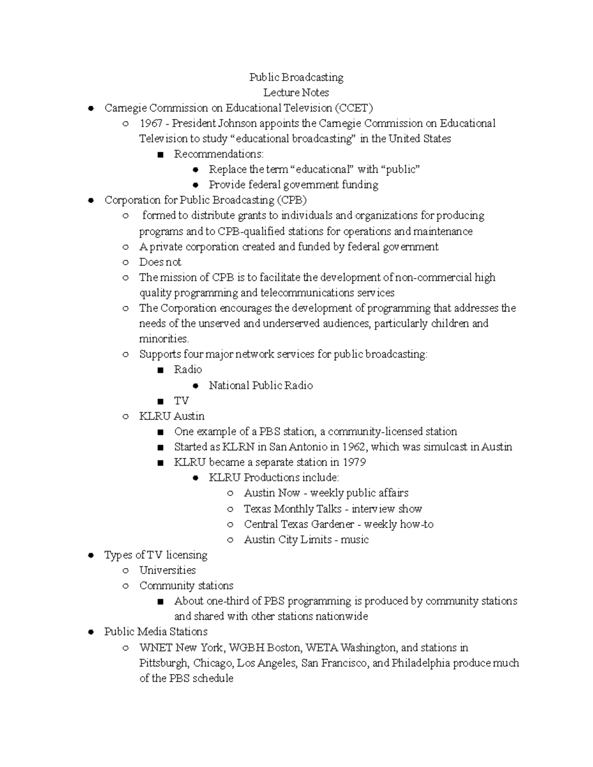 EME Public Broadcasting - Public Broadcasting Lecture Notes Carnegie ...