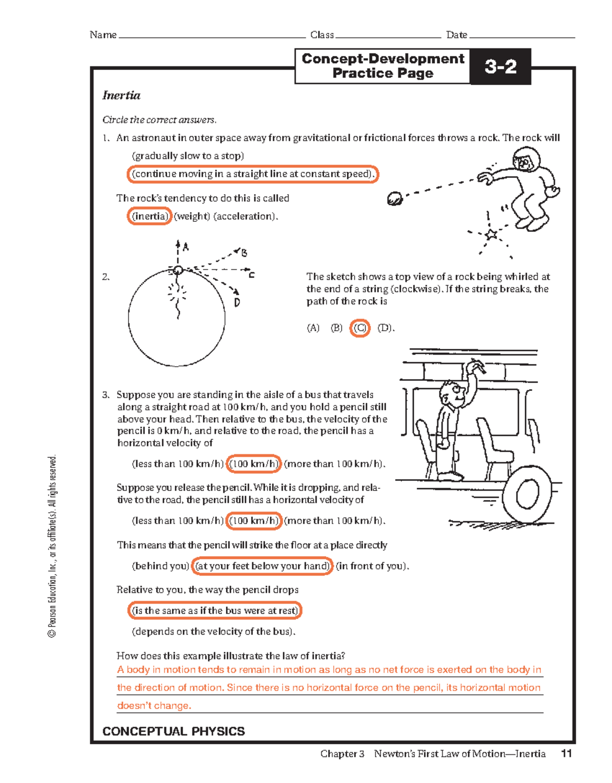 Physics Chapter 3 Practice-CD 2 KEY - A body in motion tends to remain ...