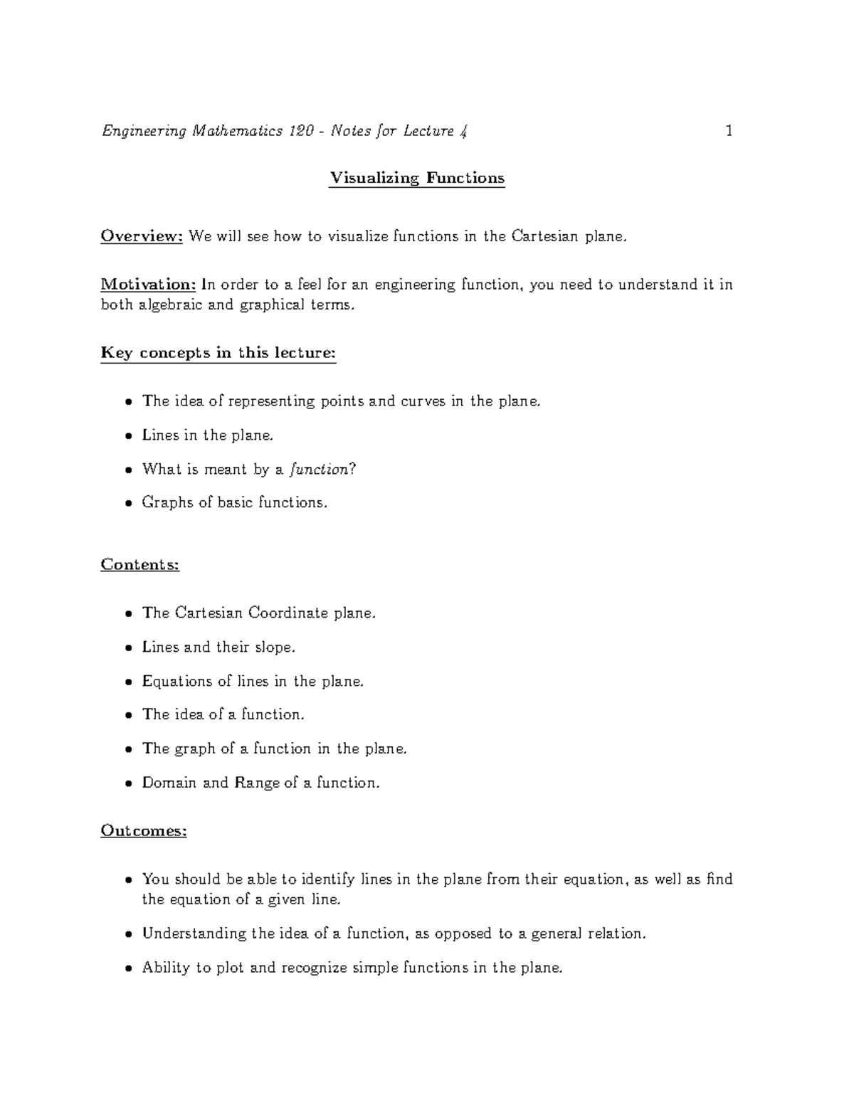 Lec 4 - Lecture notes - MATH1020 - Curtin - Studocu