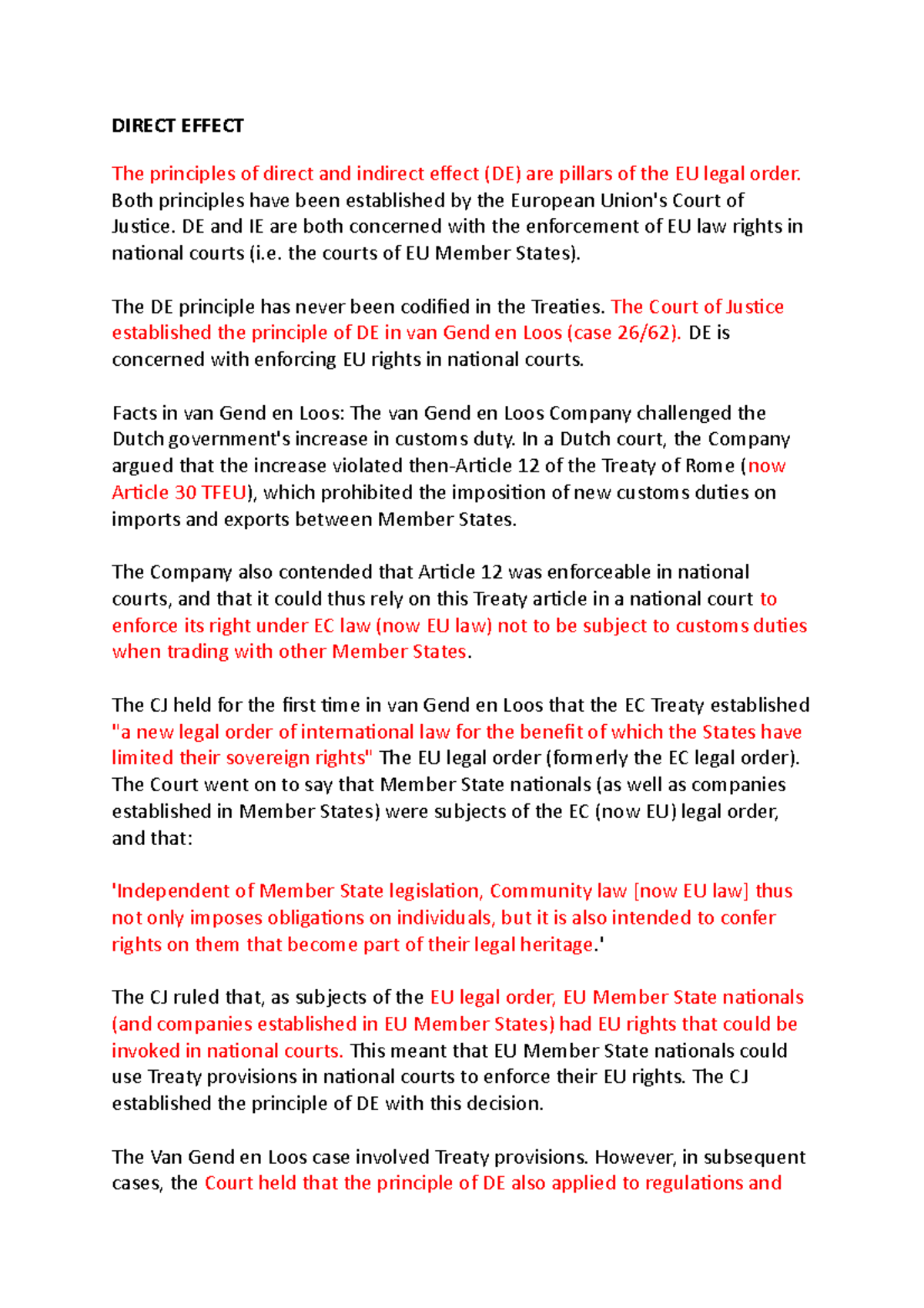 Direct Effect - DIRECT EFFECT The principles of direct and indirect ...