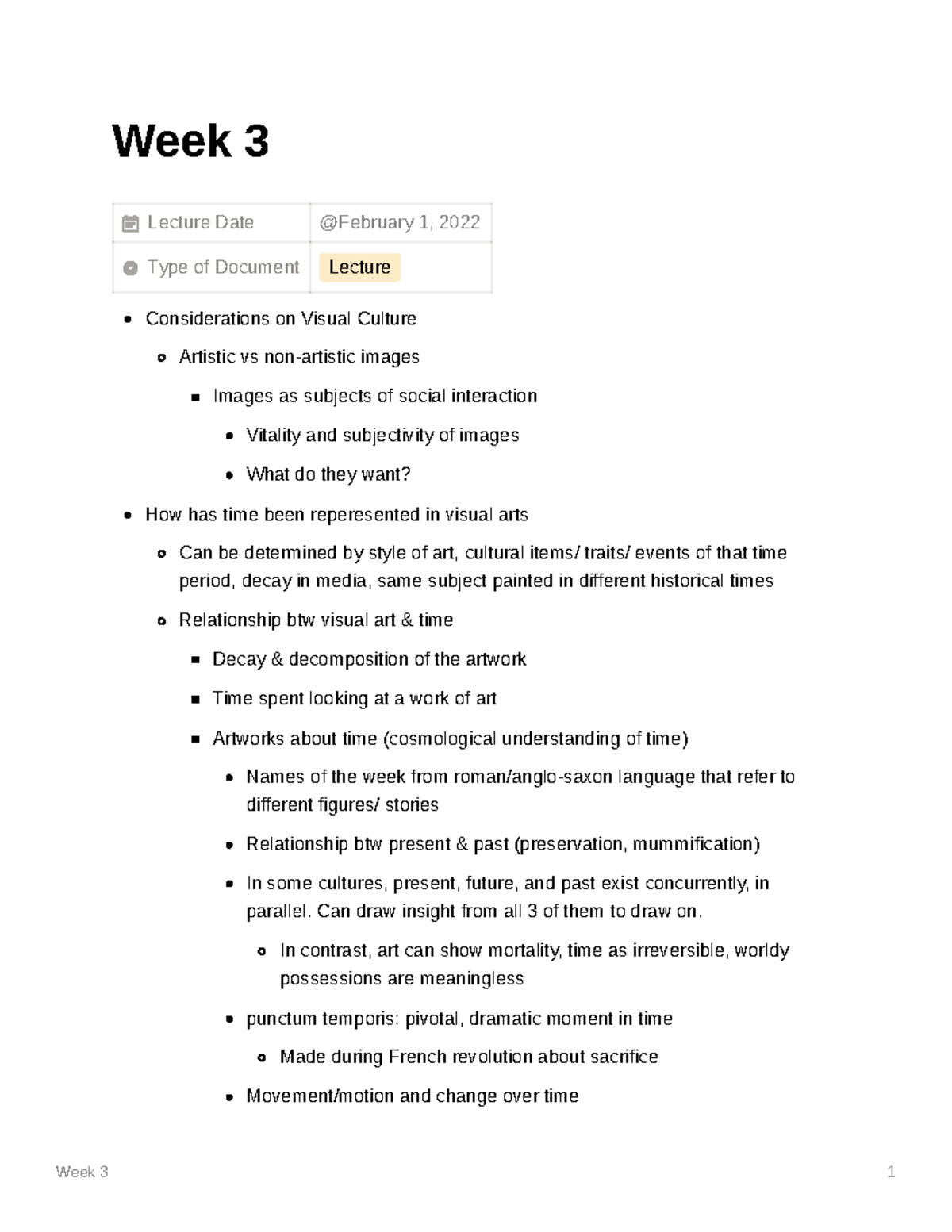 Week 3 - Notes over week 3 lecture art history with donatello loia ...