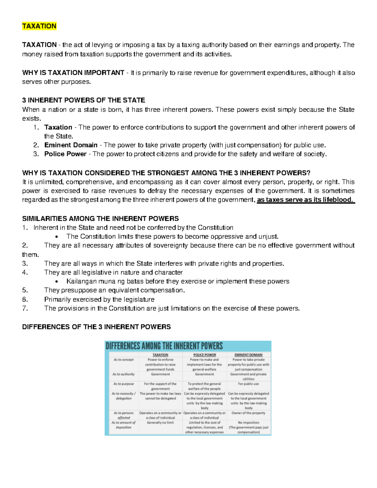 REVIEWER FOR TAXATION - TAXATION TAXATION - the act of levying or ...