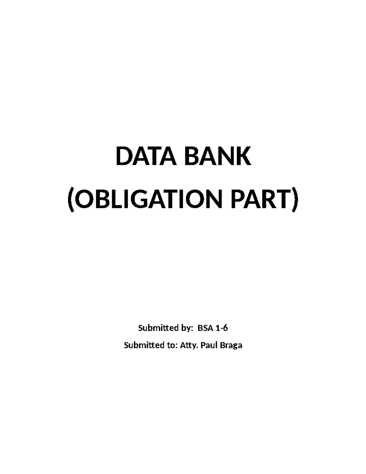 DATA BANK Obligations BSA 1 6 - DATA BANK (OBLIGATION PART) Submitted ...