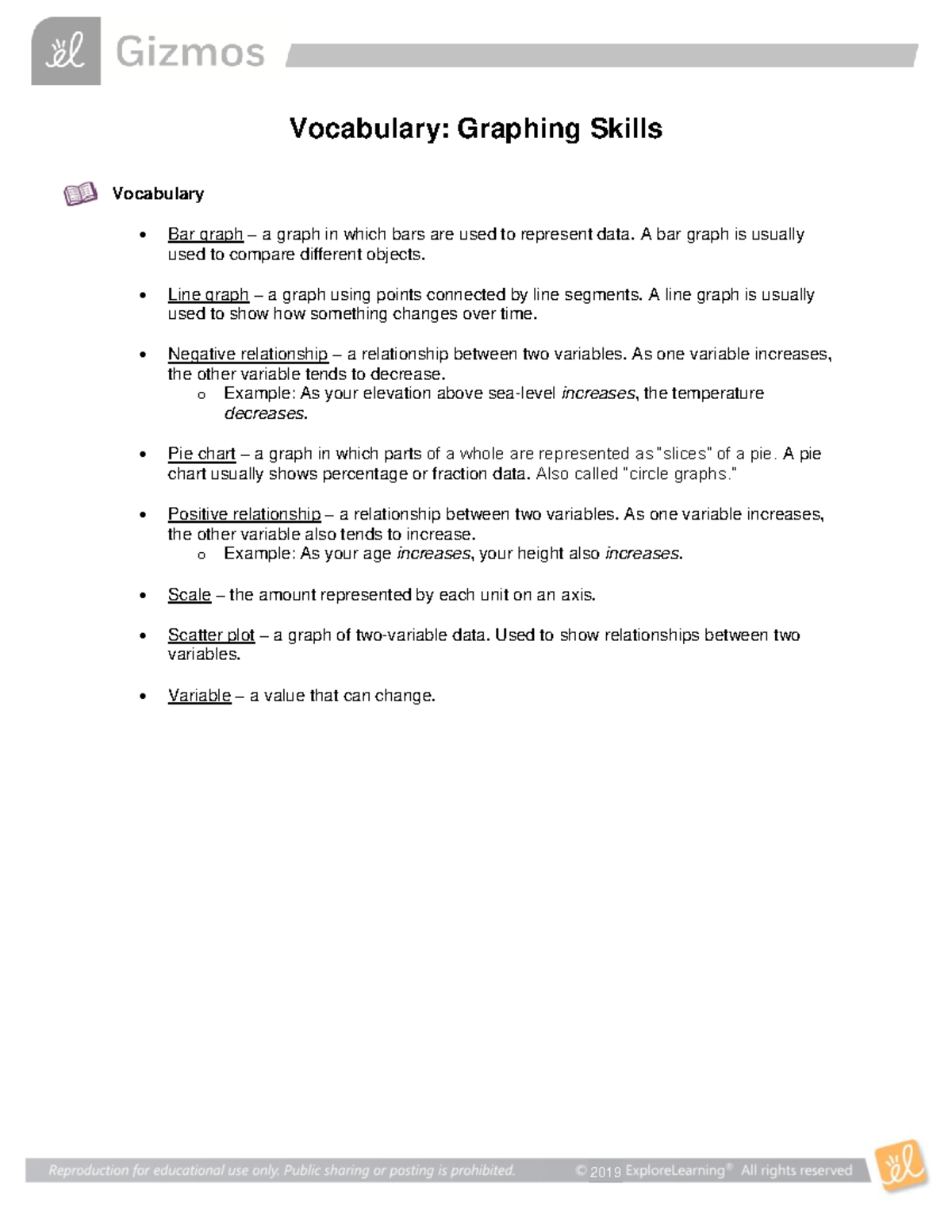 Graphing Skills Vocabulary - 2019 Vocabulary: Graphing Skills ...