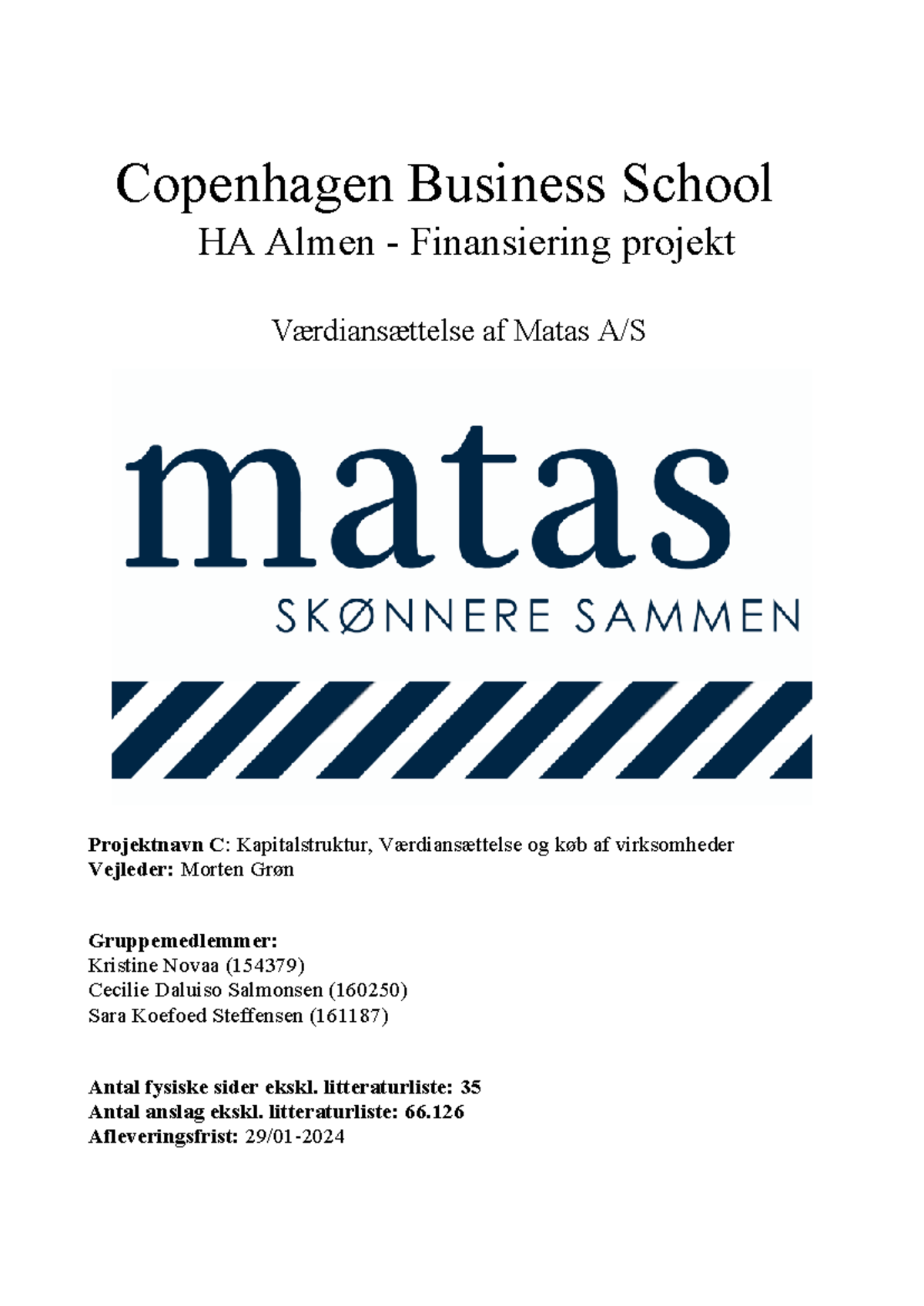 Finansieringsprojekt endelig aflevering Færdig - Copenhagen Business ...