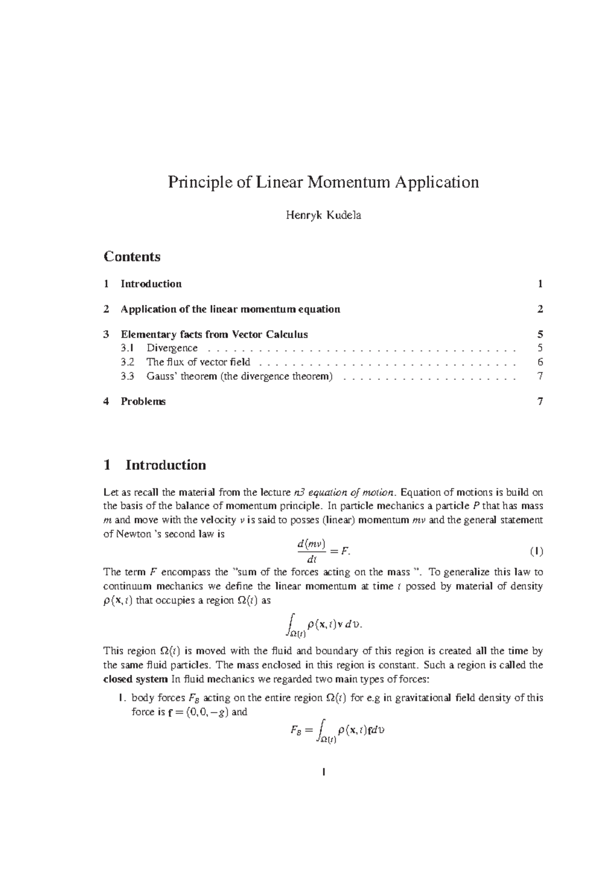 Principle of Linear Momentum Application