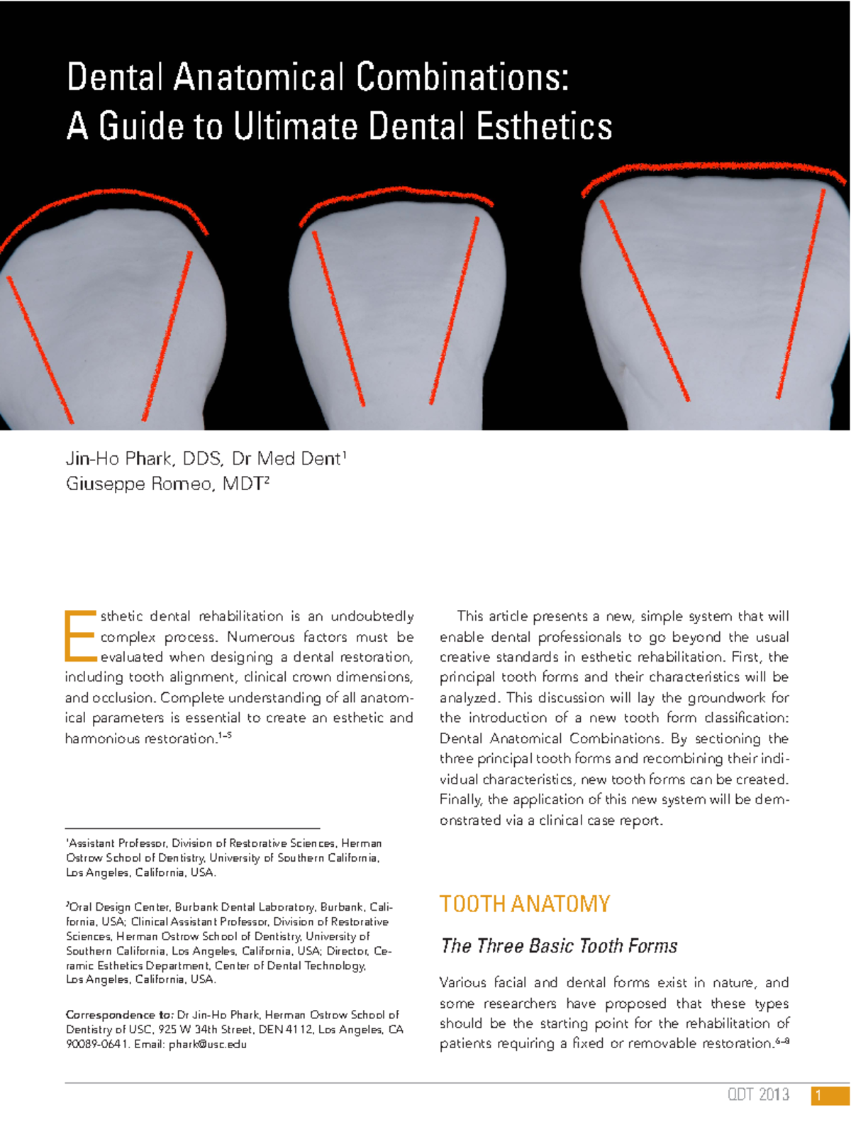 Dental Anatomical Combinations- A Guide to Ultimate Dental Esthetics ...