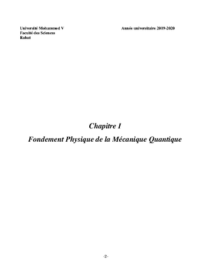 TD 4 Mécanique Quantique - UNIVERSITE MOHAMMED V RABAT FACULTE DES ...