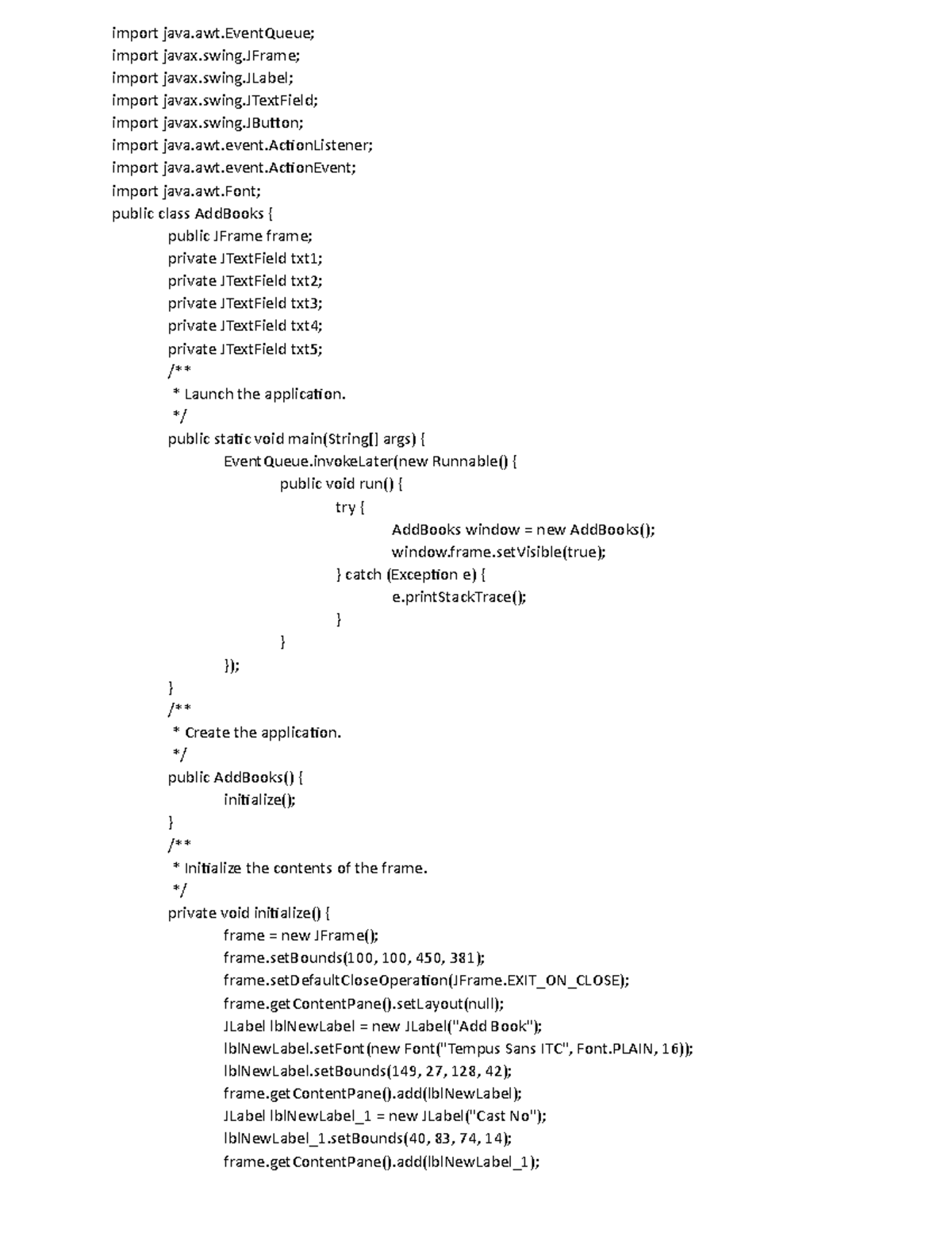 Code - useful handouts - import java.awt; import javax.swing; import javax.swing; import - Studocu