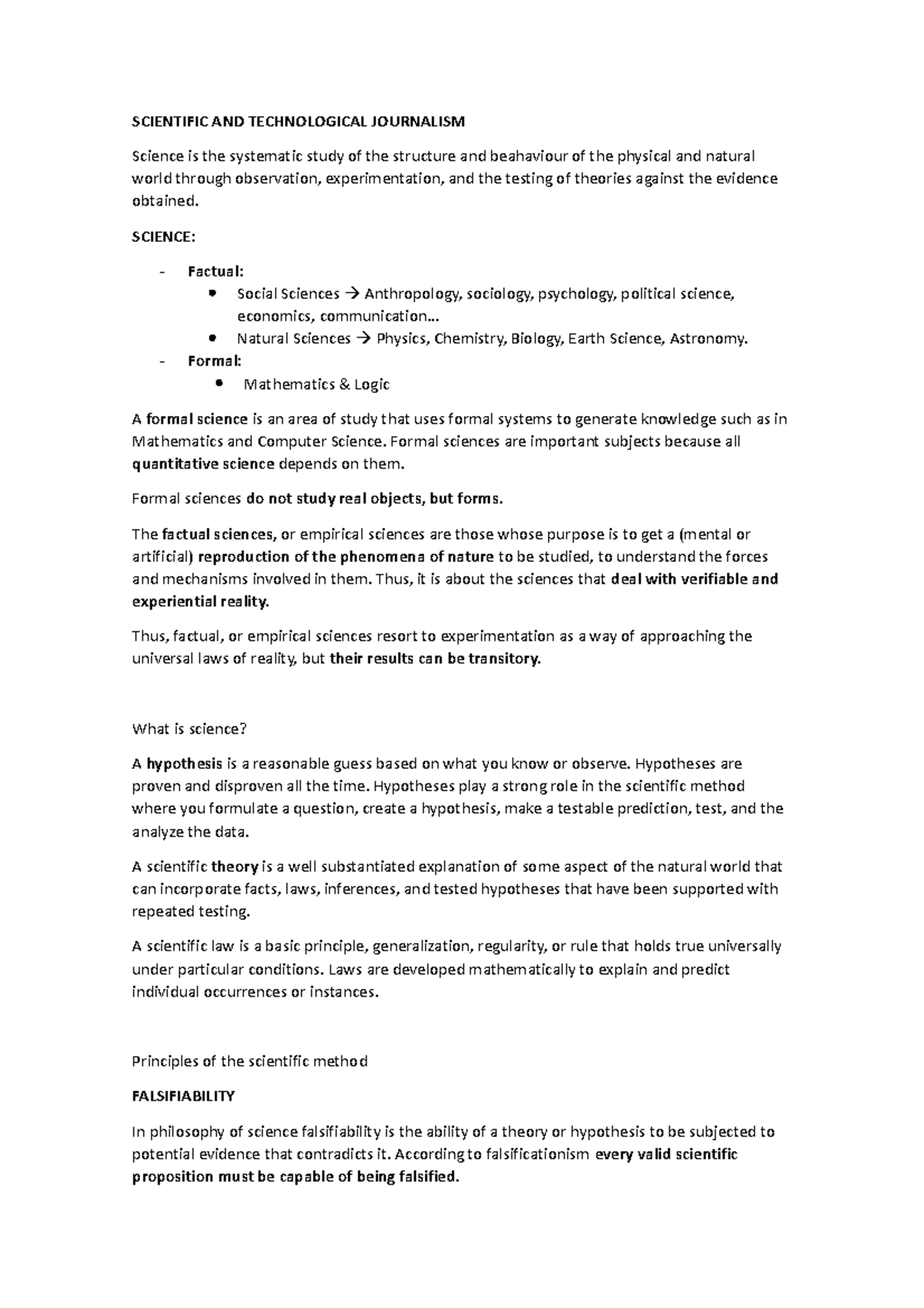 Scientific AND Technological Journalism - SCIENTIFIC AND TECHNOLOGICAL ...