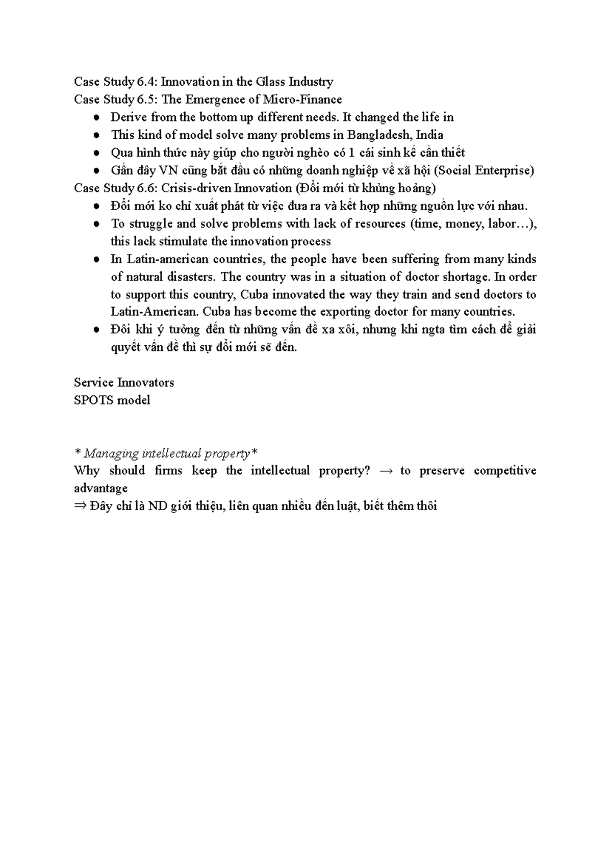 CHAP 6 - IMPLEMENTATION - Case Study 6: Innovation in the Glass Industry Case Study 6: The ...