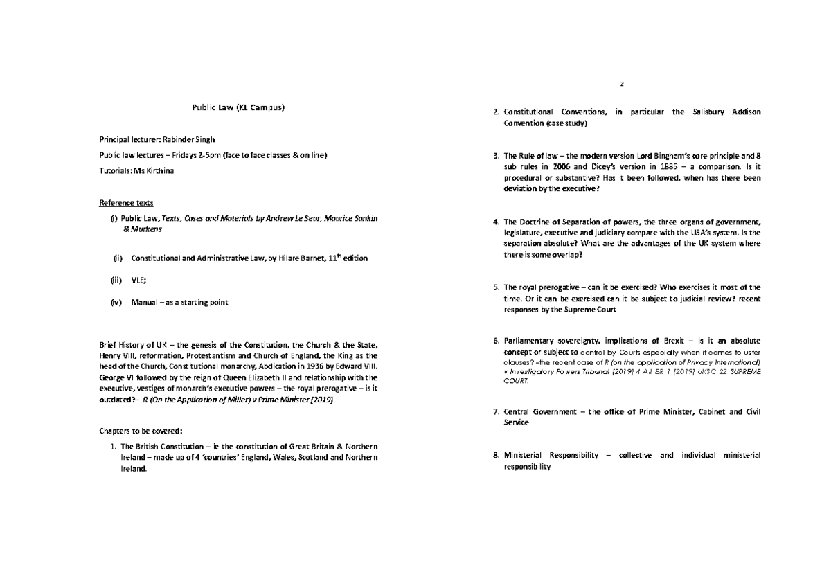 Public Law Rabinder 2 - good for you - Public Law (KL Campus) Principal ...
