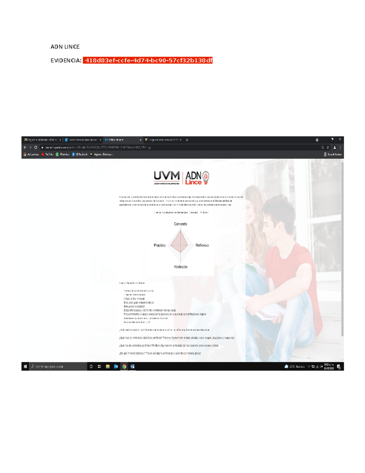 ADN Lince Evidencia DE Envío - Integrar Para Masificar - ADN LINCE EVIDENCIA: - Studocu