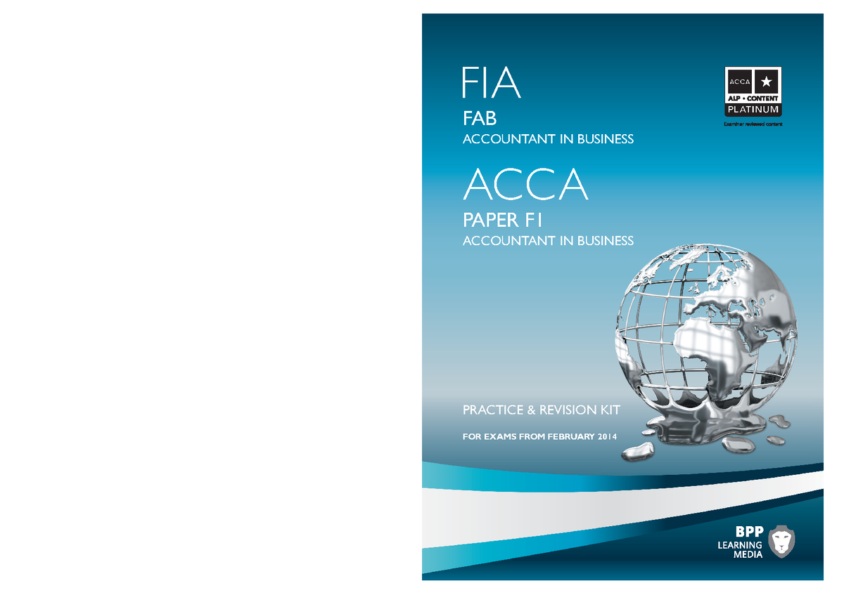 2015 BPP F1 Revision Kit Accountant in Business - FIA FAB ACCOUNTANT IN ...