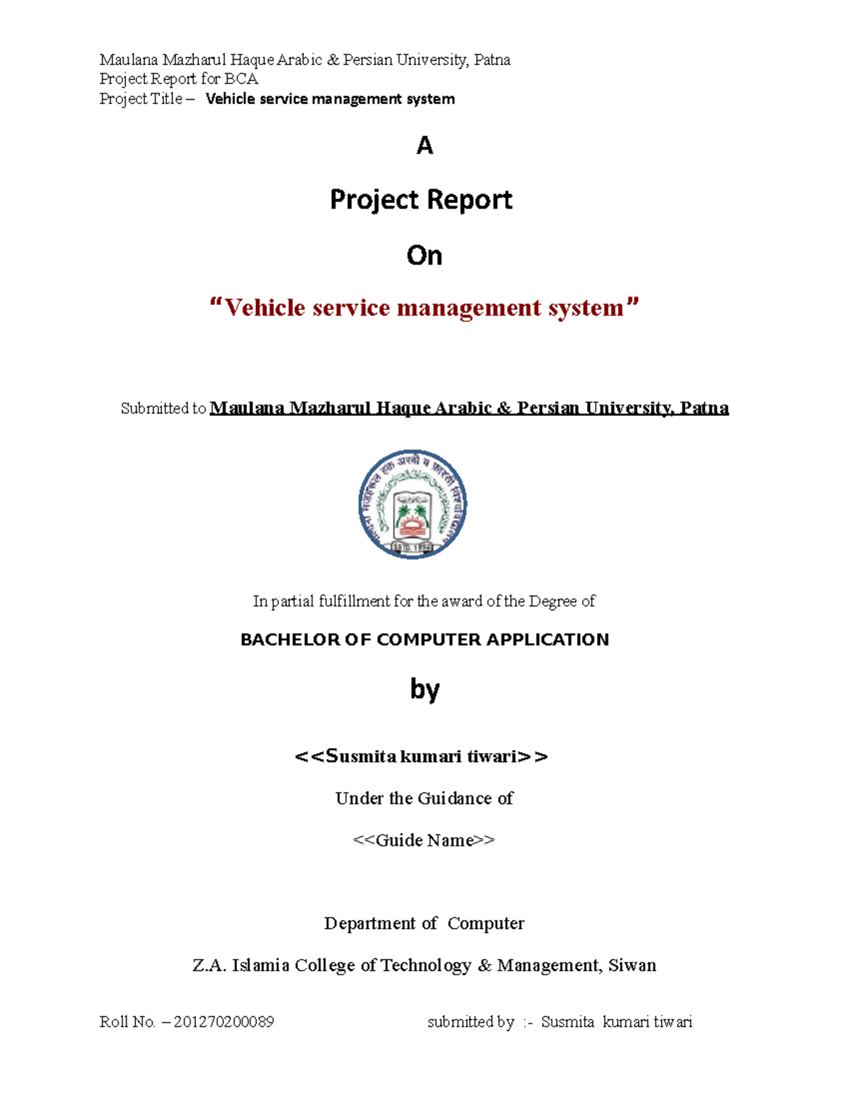 Main Page - Maulana Mazharul Haque Arabic & Persian University, Patna ...