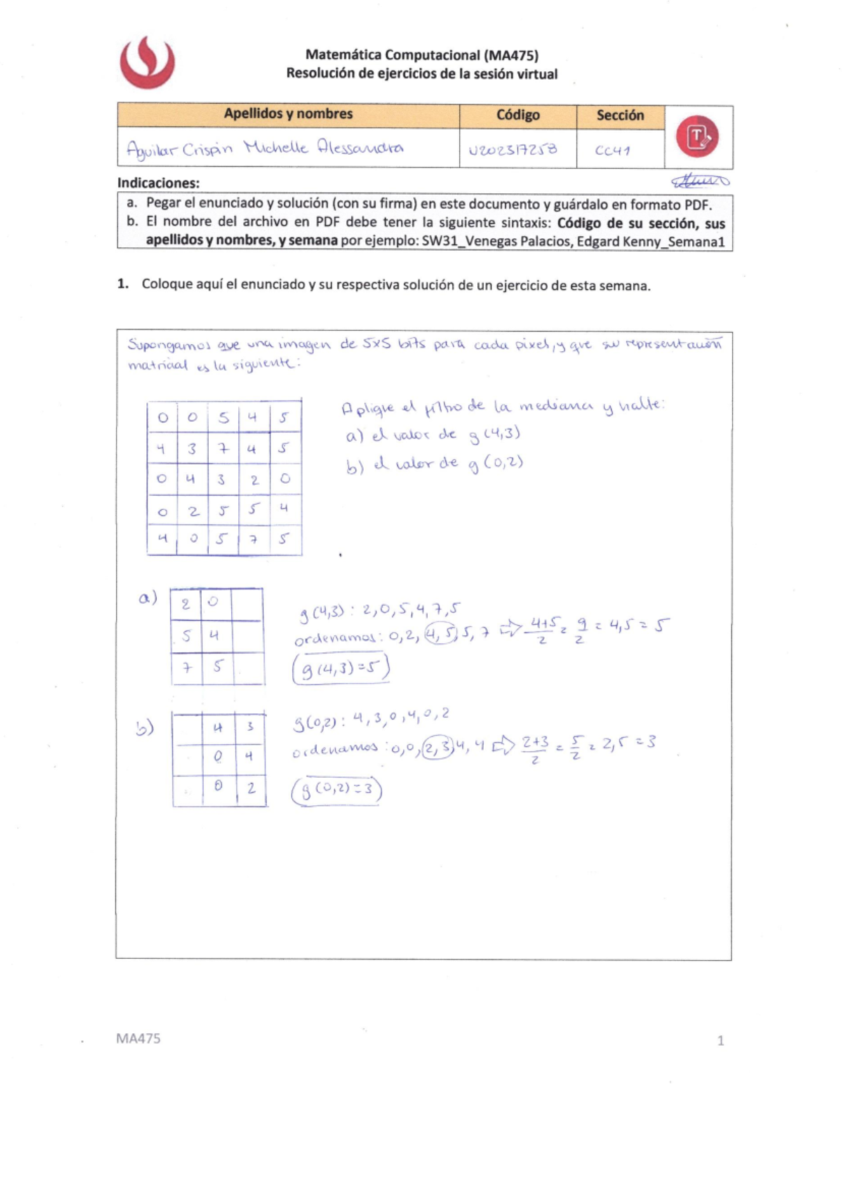 AAD SEMANA 1 - MATEMATICA COMPUTACIONAL - Matemática Computacional ...
