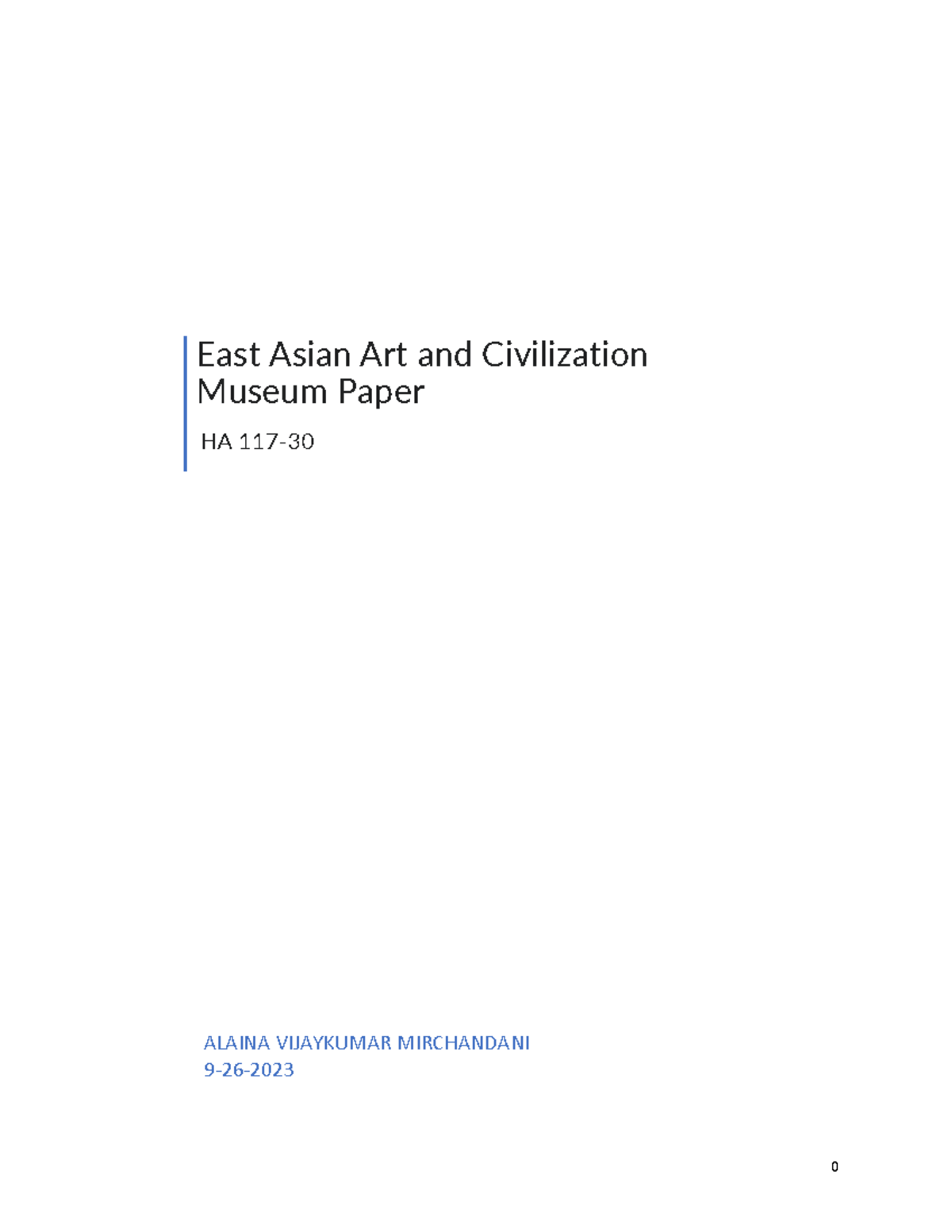 East Asian Art and Civilization Museum Paper - East Asian Art and ...