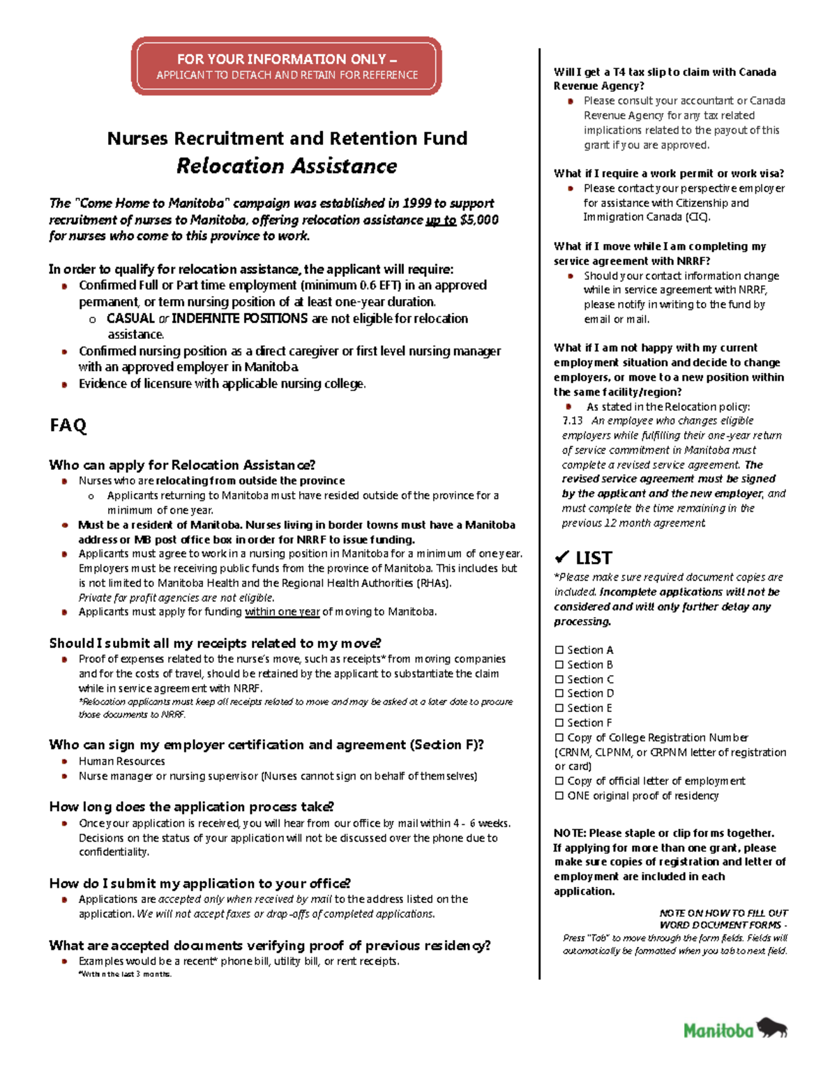 NRRF Relocation Assistance Application - FOR YOUR INFORMATION ONLY ...