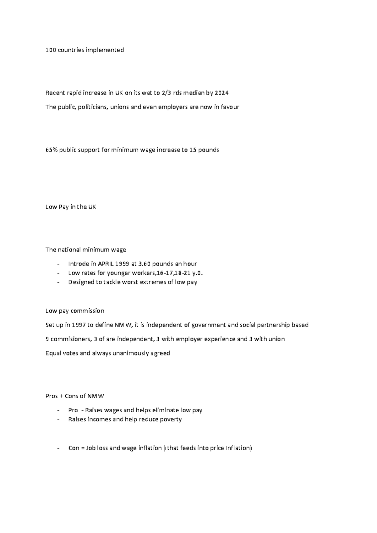 Minimum wages in the revision - 100 countries implemented Recent rapid ...