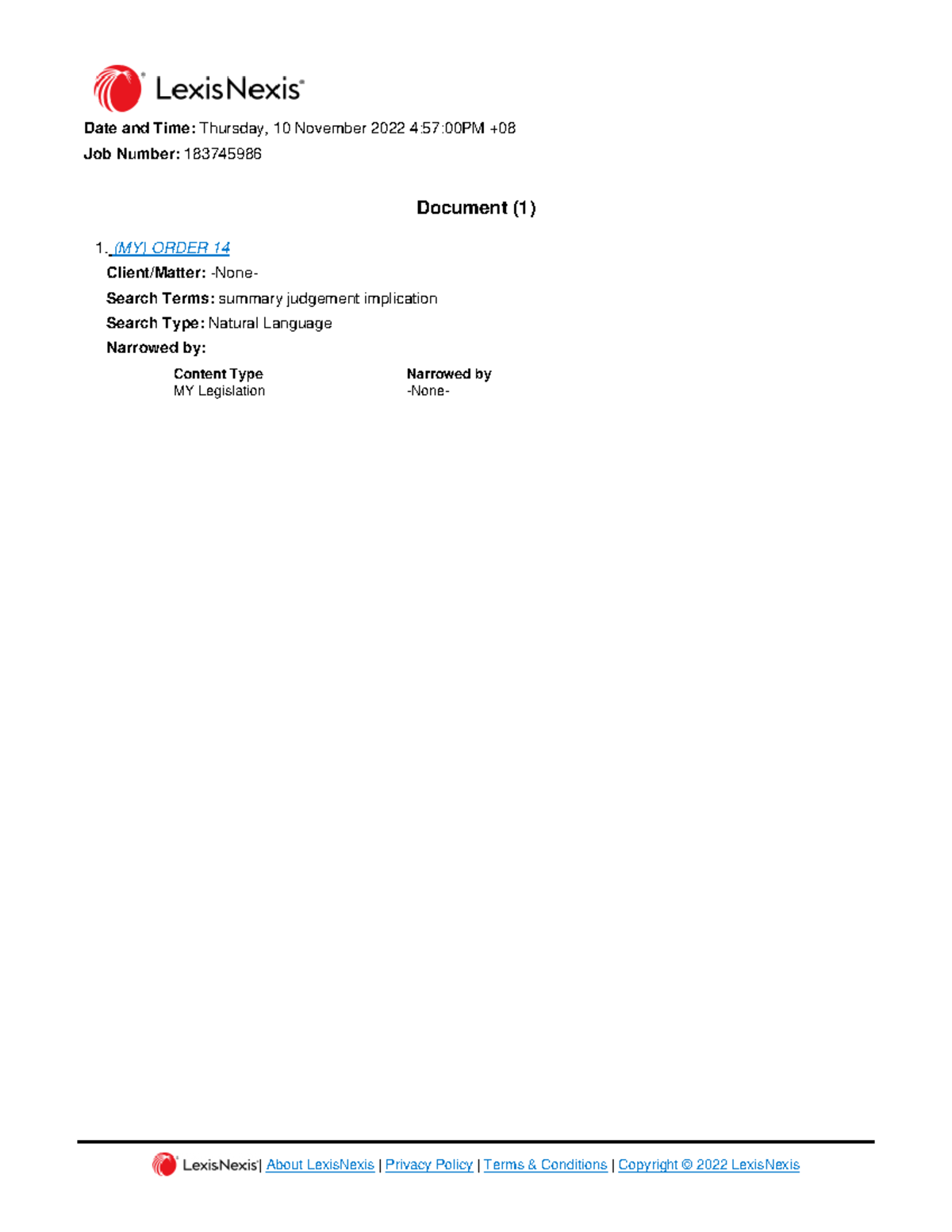 (MY) Order 14 - | About LexisNexis | Privacy Policy | Terms ...