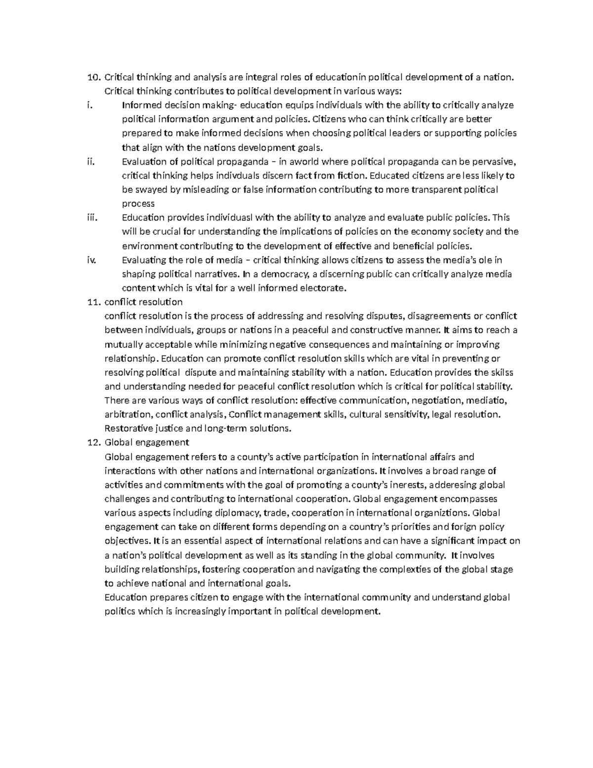 Politi - Critical thinking and analysis are integral roles of ...