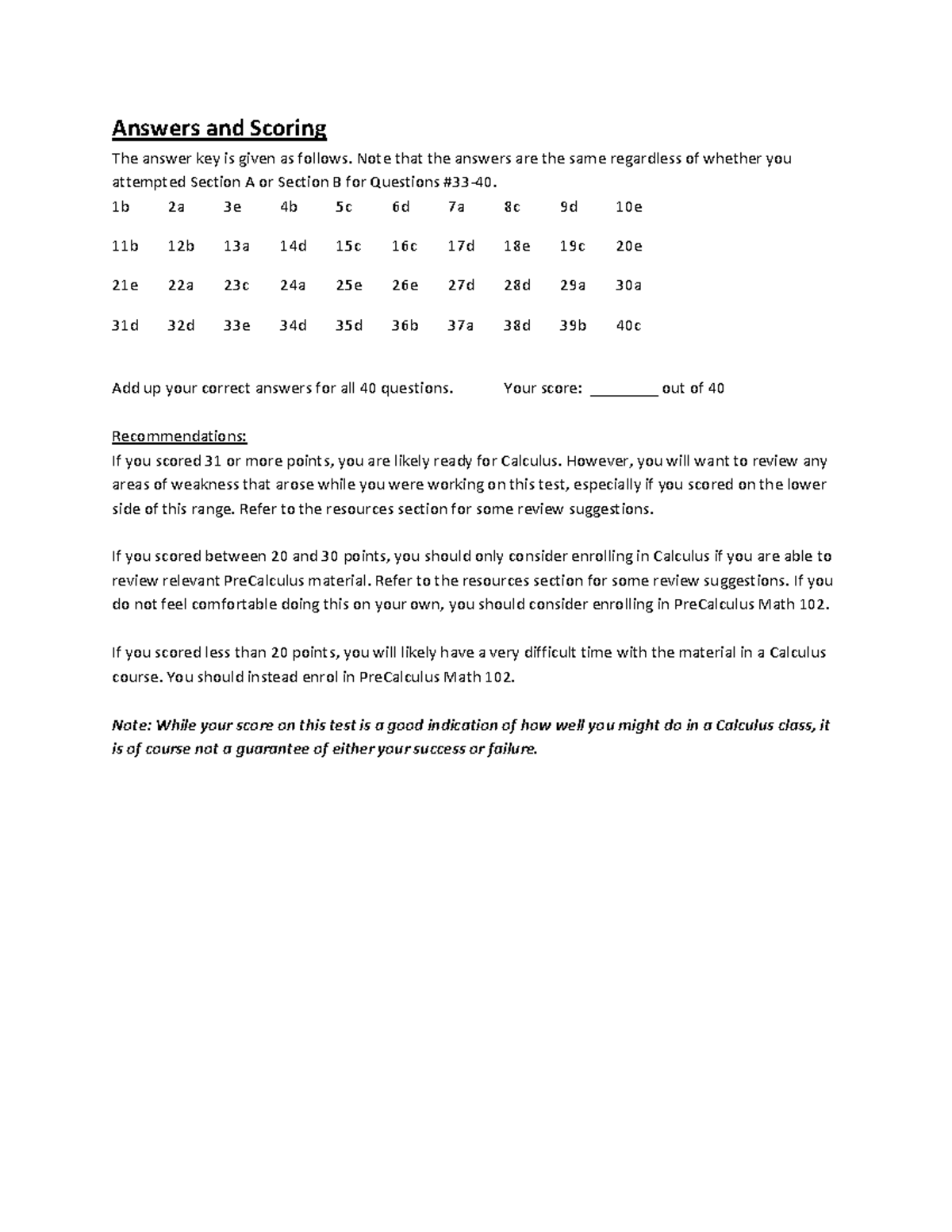 Sample/practice exam 2015, answers Diagnostic test - Answers and ...