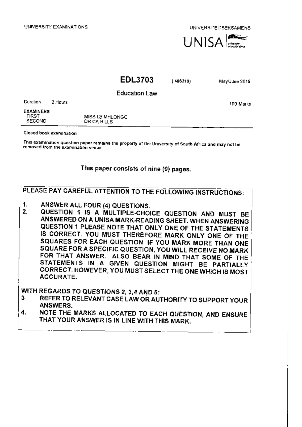 EDL3703 2019 6 E 1 - tutorial letter - Edl3703 - Studocu