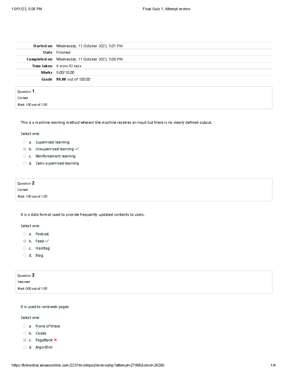 PLC lang sakalam - Started on Wednesday, 11 October 2023, 5:01 PM State ...