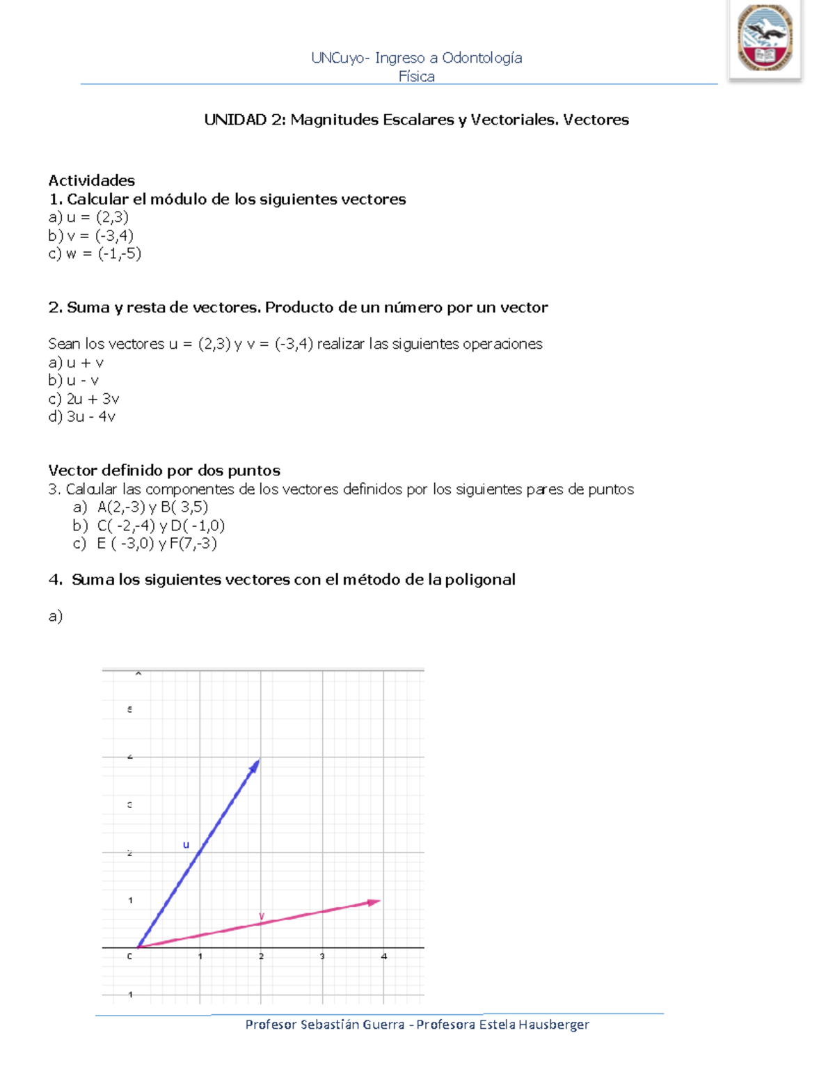 Unidad 2. Actividad 1. Vectores - Física UNIDAD 2: Magnitudes Escalares ...