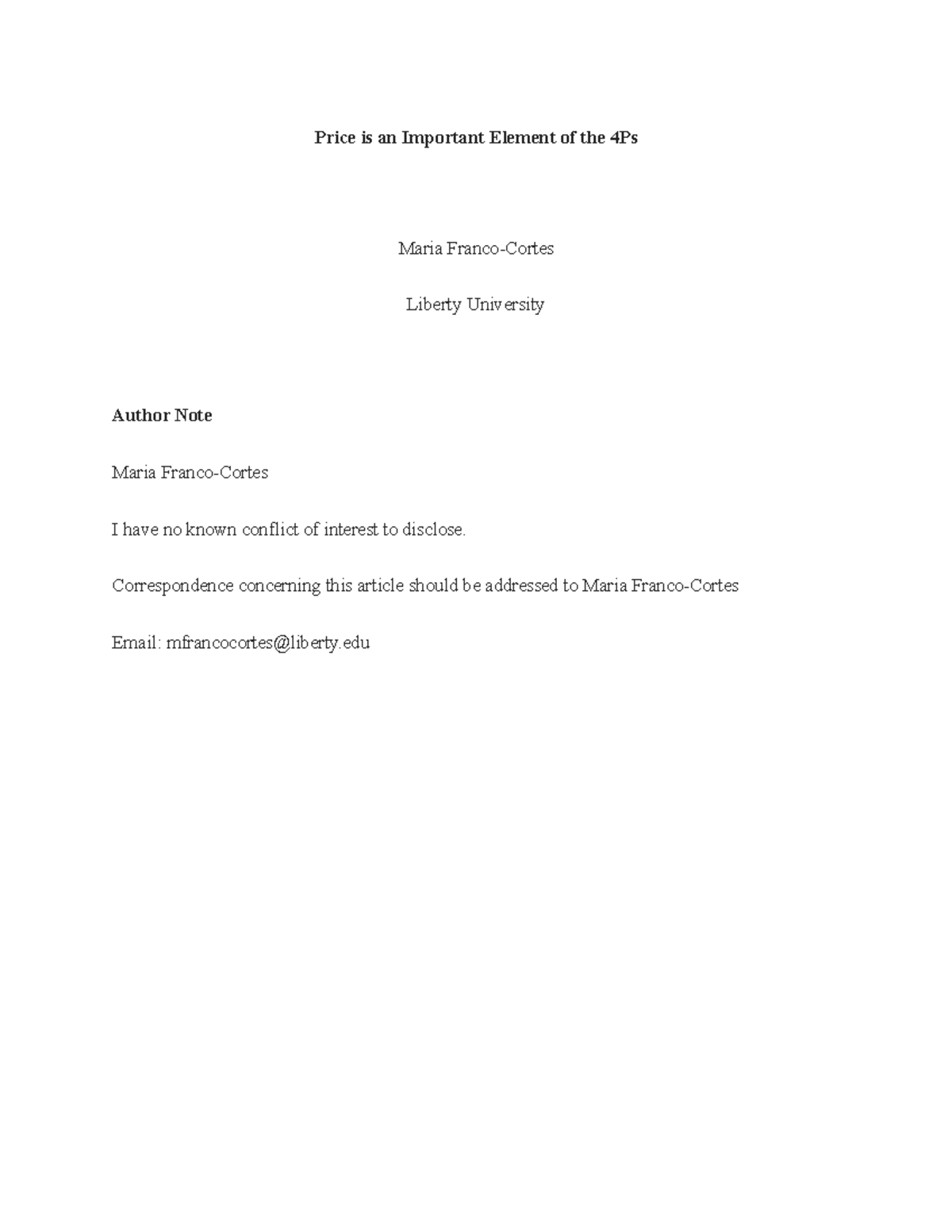 Price Discussion BUSI - Price is an Important Element of the 4Ps Maria ...