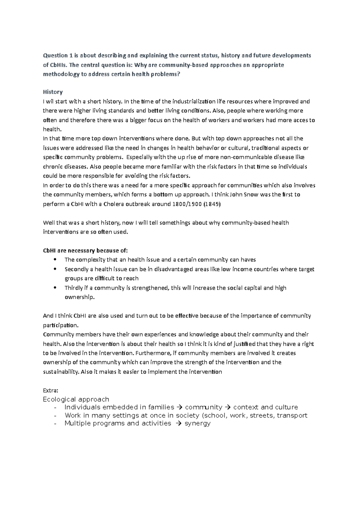 Oral exam - Oral Exam questions + answers - Question 1 is about ...