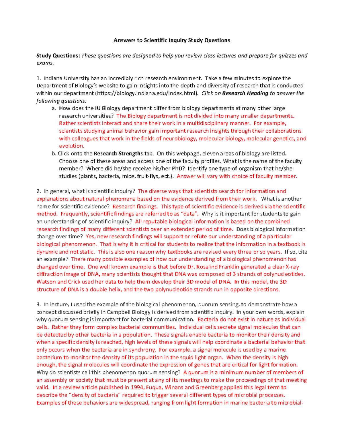 Scientific Inquiry Answers - Answers to Scientific Inquiry Study ...