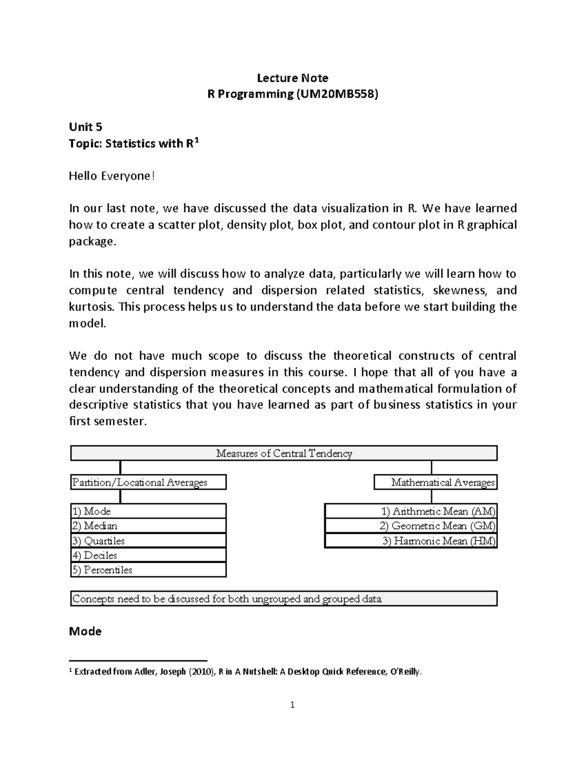 R5 notes - R Programming - PESU - Studocu