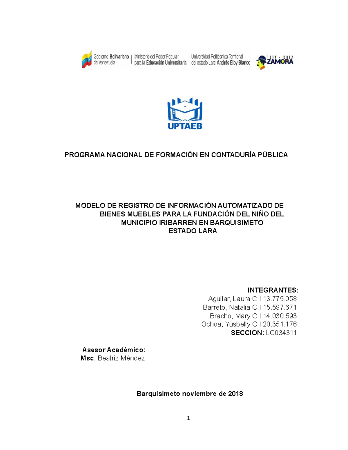 Proyecto Mary Bracho 04-06-19 - PROGRAMA NACIONAL DE FORMACIÓN EN ...