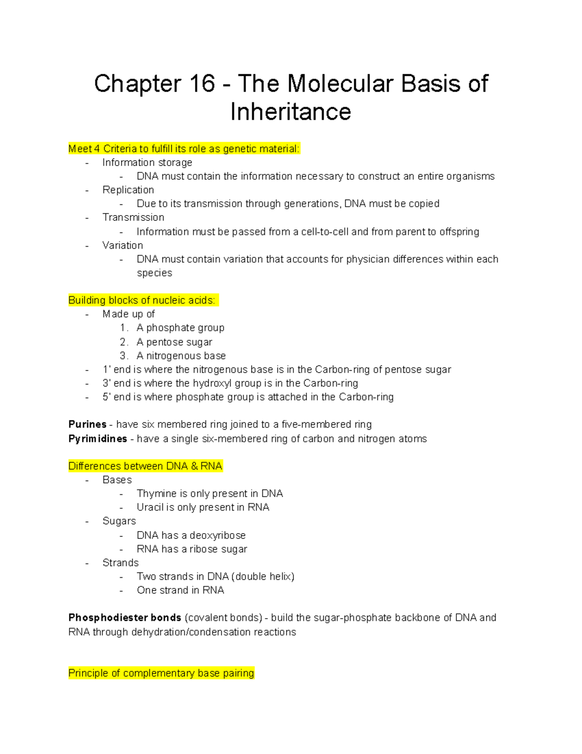 Exploring Biology - 10 12 - Chapter 16 - The Molecular Basis of ...